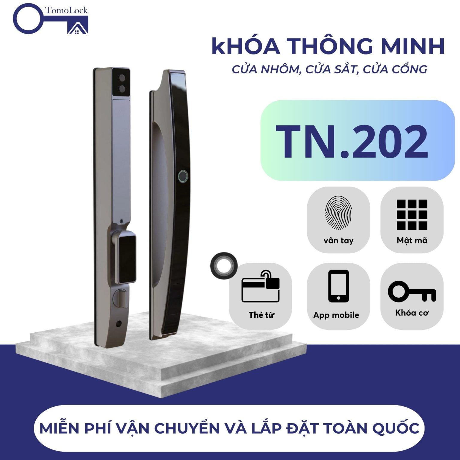 Khóa cửa nhôm kính tự động ToMo – TN.202 - TomoLock